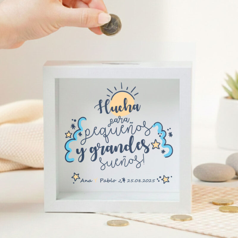 Hucha Madera Grandes Sueños Personalizada